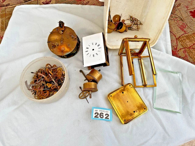 FRENCH CLOCK MOVEMENT parts + Japy Freres movement Carriage Clock parts ...