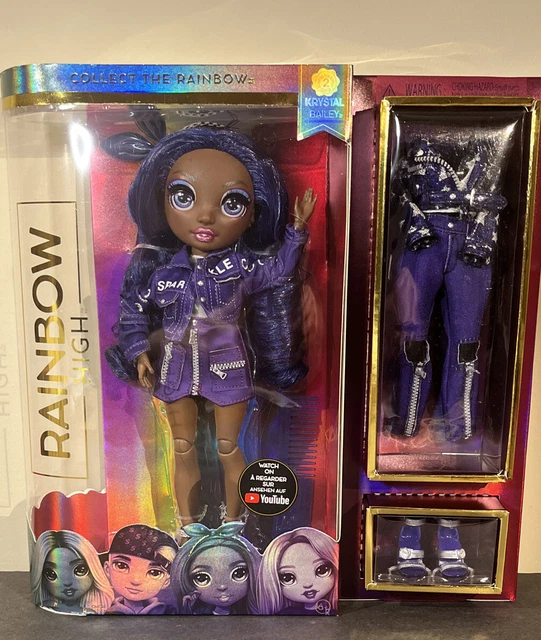 RAINBOW HIGH KRYSTAL Bailey Dark Purple Sparkle Fashion Doll NIB $15.00 ...