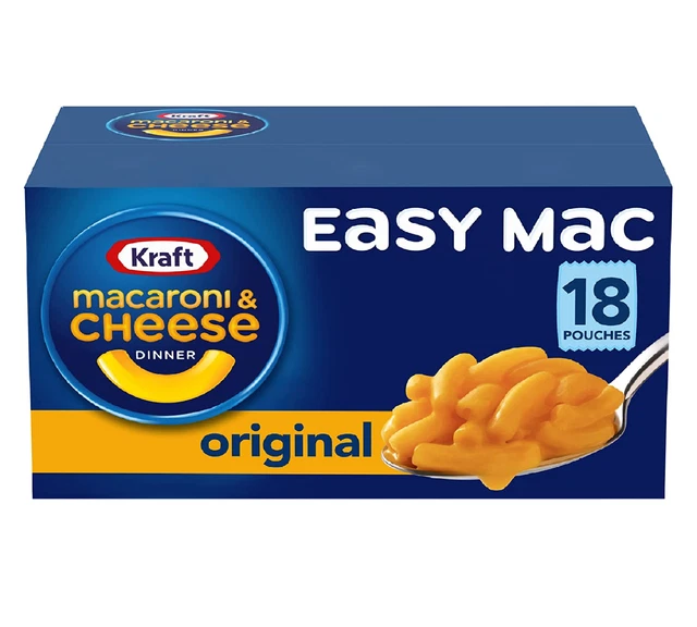 KRAFT EASY MAC Original Macaroni & Cheese Microwavable Dinner 18 ct ...