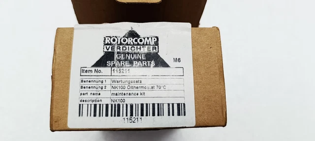 BAUER ROTORCOMP VERDICHTER NK100 oil thermostat valve maintenance kit ...