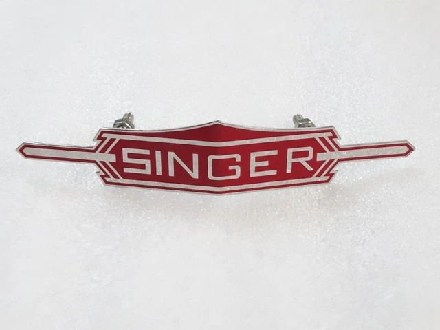 VINTAGE SINGER CAR Radiator Grille Badge Emblem Brass & Chrome Bolts On ...