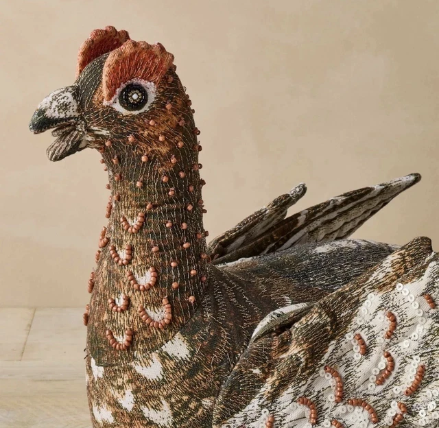 JOHN DERIAN TARGET 2025 Fall Shaped Beaded Grouse 16"X8" Pillow NWT £62 ...