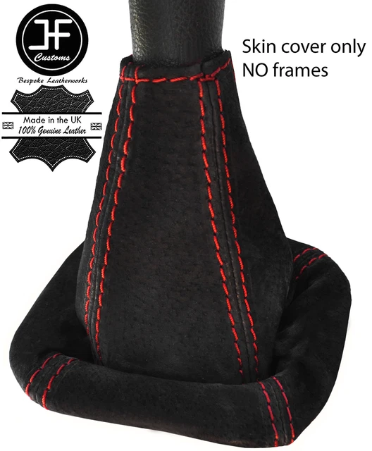 ROUGE BRODERIE VÉRITABLE Daim Manuel Gear Soufflet Pour Optare Alero ...