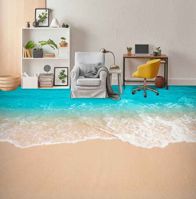3D COAST BEACH PKE2412 Floor WallPaper Murals Wallpaper Mural Print Bea ...