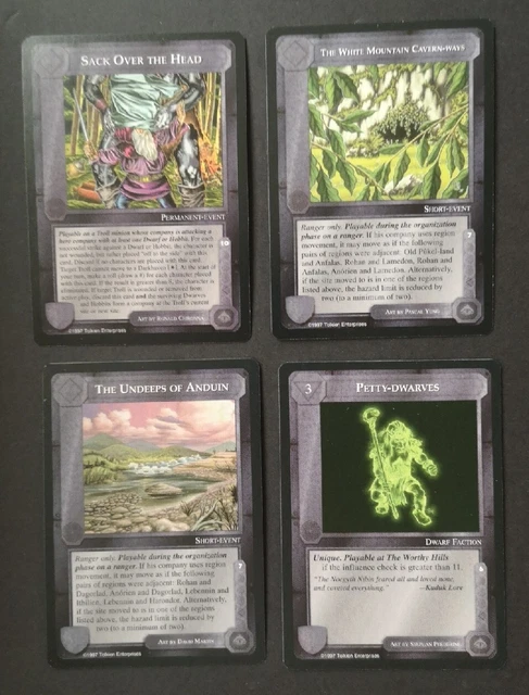 MIDDLE EARTH CCG BLACK-SACK OVER HEAD,CAVERN-WAYS, UNDEEPS ANDUIN ...