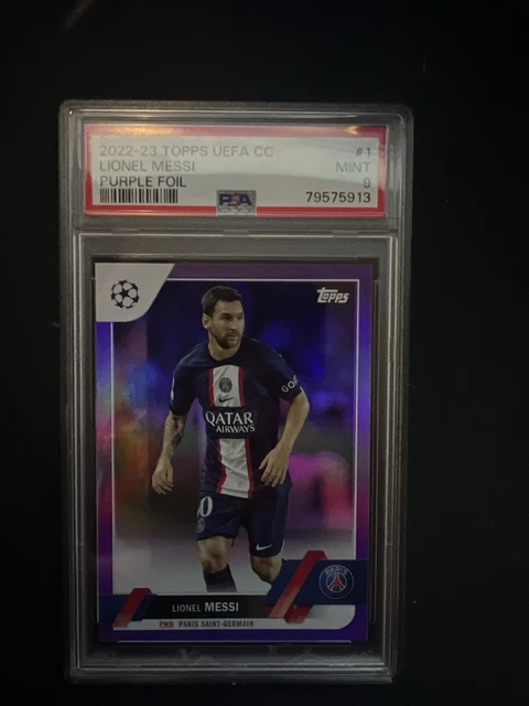 2022-23 TOPPS UEFA CC Lionel Messi Purple Foil /75 PSG PSA 9 £16.00 ...