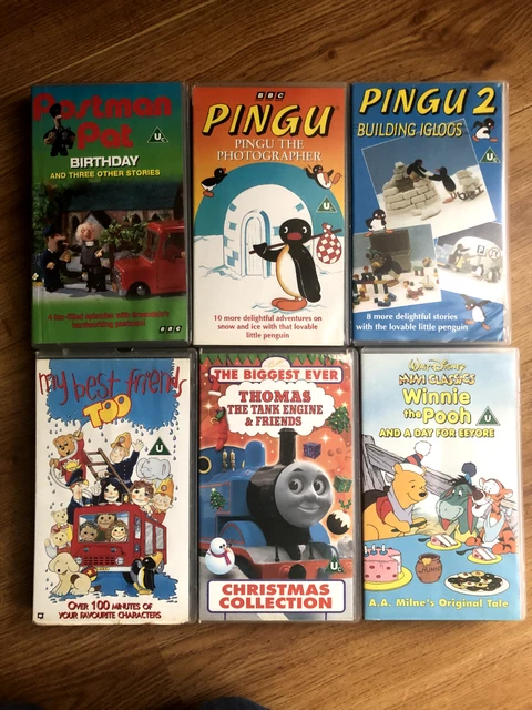 VHS 6 bundle Pingu, Thomas the Tank Engine, Winnie the Pooh, Postman ...