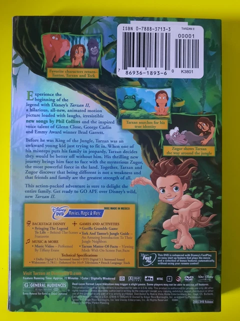 TARZAN II (DVD, 2005) film d'animation pour enfants Walt Disney EUR 5 ...