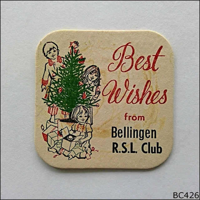BELLINGEN RSL CLUB Best Wishes Coaster (B426) $4.99 - PicClick AU