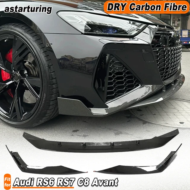 FIT FOR AUDI RS6 RS7 C8 Avant Wagon 2019-24 Dry Carbon Front Bumper Lip ...