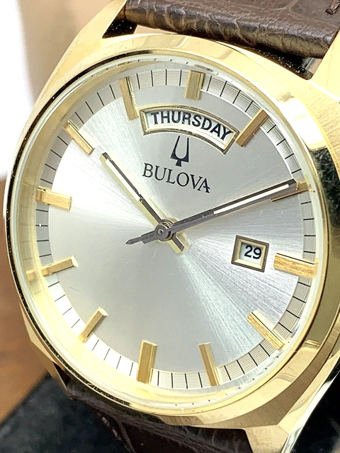 OROLOGIO UOMO BULOVA 97C106 Classico Quadrante Argento Quadrante Giorno ...