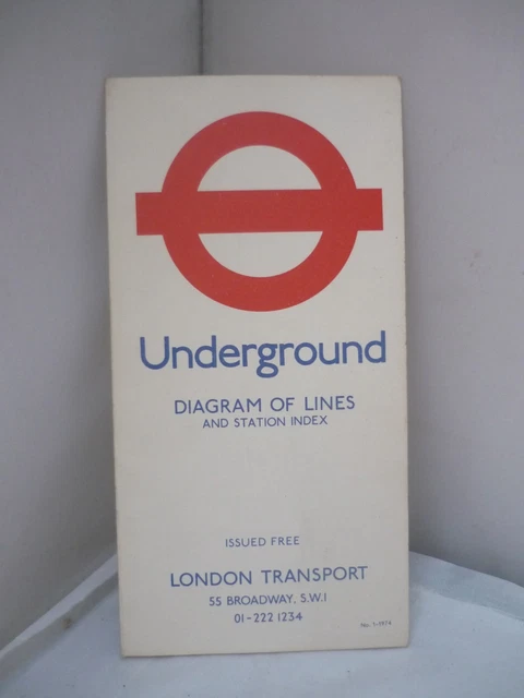 LONDON UNDERGROUND MAP 1974 Diagram of Lines £19.95 - PicClick UK
