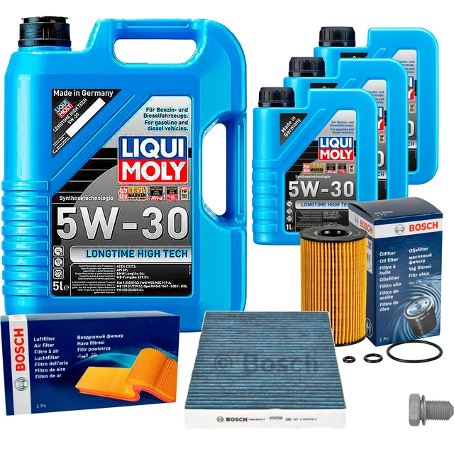 BOSCH INSPECTION SET 8 LIQUI MOLY Longue Date High Technologie 5W-30 pour VW EUR 162,81 ...