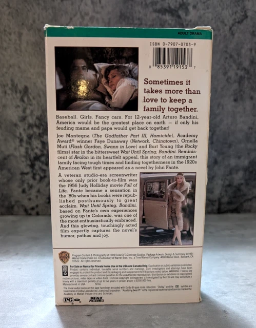 WAIT UNTIL SPRING Bandini VHS 1989. Joe Mantegna, Faye Dunaway, Ornella ...