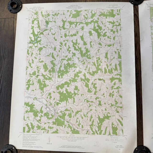 US GEOLOGICAL SURVEY USGS Topography Map; Vintage Map; Scio, OH 27 x 22 ...