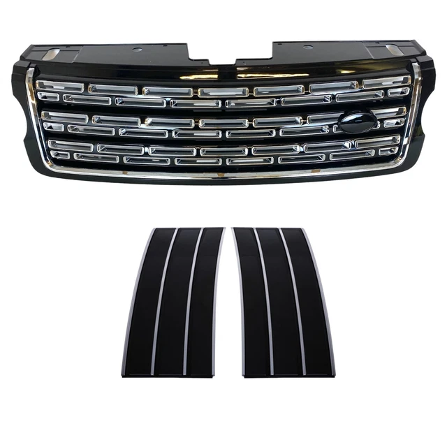 RANGE ROVER FRONT Grille Side Vents SVA Style L405 Gloss Black Chrome ...