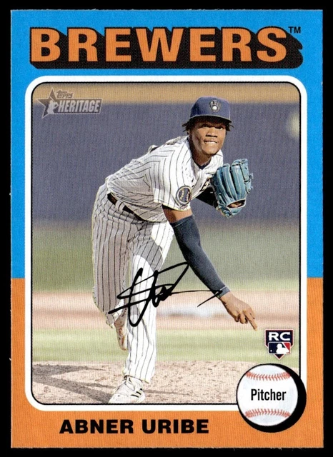 ABNER URIBE 2024 Heritage Topps Rookie Card RC #160 Milwaukee Brewers ...