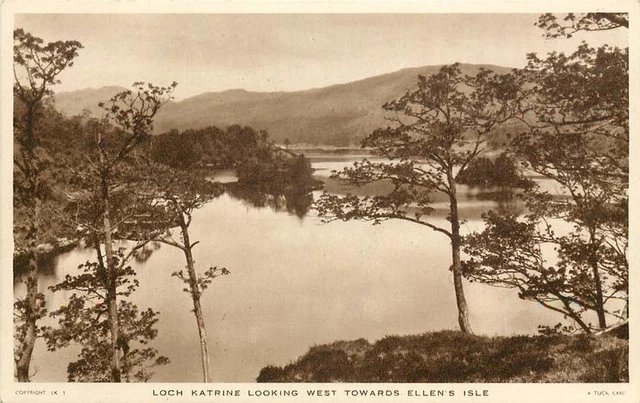 LOCH KATRINE SCOTLAND Looking West Toward Ellen'S Isle OLD PHOTO $9.00 ...