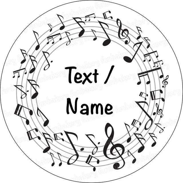 MUSIC SHEET NOTE Cake Topper Party Deco Edible Birthday Custom ...