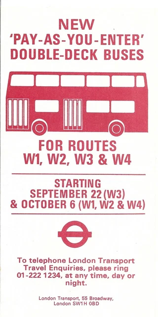 NEW 'PAY-AS-YOU-ENTER' DOUBLE Deck Buses For Routes W1, W2, W3 & W4 EUR ...