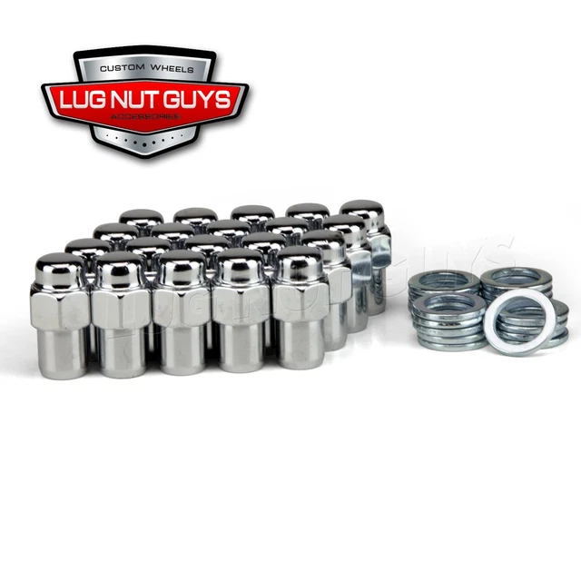 20 LUG NUTS 7/16-20 Chrome Mag Wheel Nuts .75" Shank Malibu Monte Carlo ...