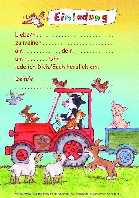 EINLADUNGSSET A5 &BAUERNHOFTIERE& Jürgen Döll Einladungen Einladungskarten B3... EUR 4,99 ...