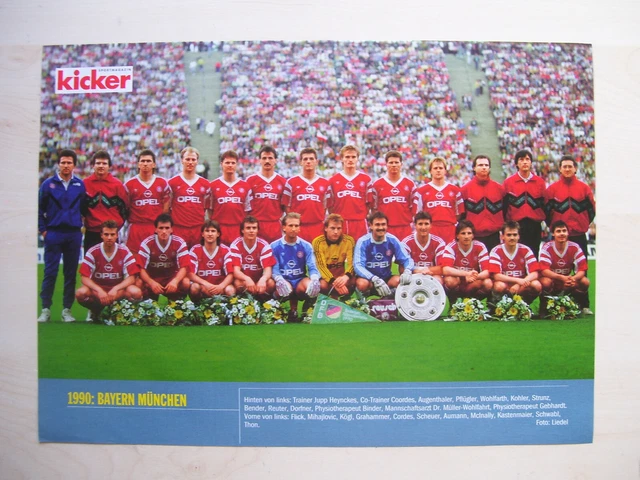 MANNSCHAFTSBILD FC BAYERN München Deutscher Meister 1990 Kicker ...