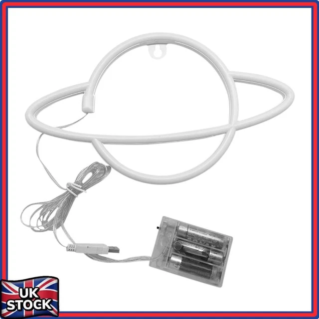 ELLIPTICAL PLANET SHAPED Sign Neon Lamp LED Dual Use Night Light Home ...