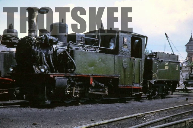 35MM SLIDE PKP Poland Railways Steam Loco Zt2 5029 Lobzenica 1973 Orig ...