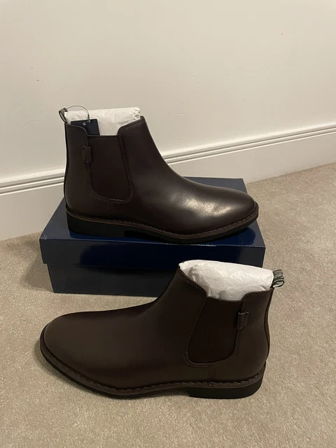POLO RALPH LAUREN Men Talan Chelsea Leather Boots Brown Size UK11, EU45 ...