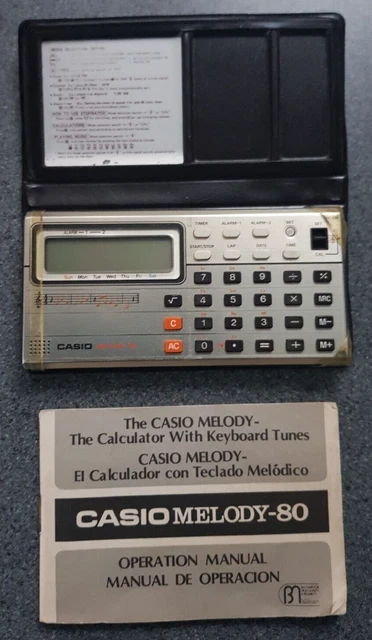 VINTAGE CASIO CALCULATOR Melody 80 with operation manual - untested £18 ...
