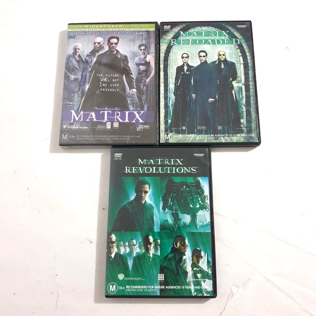 3X MATRIX TRILOGY DVD Set 1 2 3 Region 4 Lot Reloaded Revolutions Keanu ...