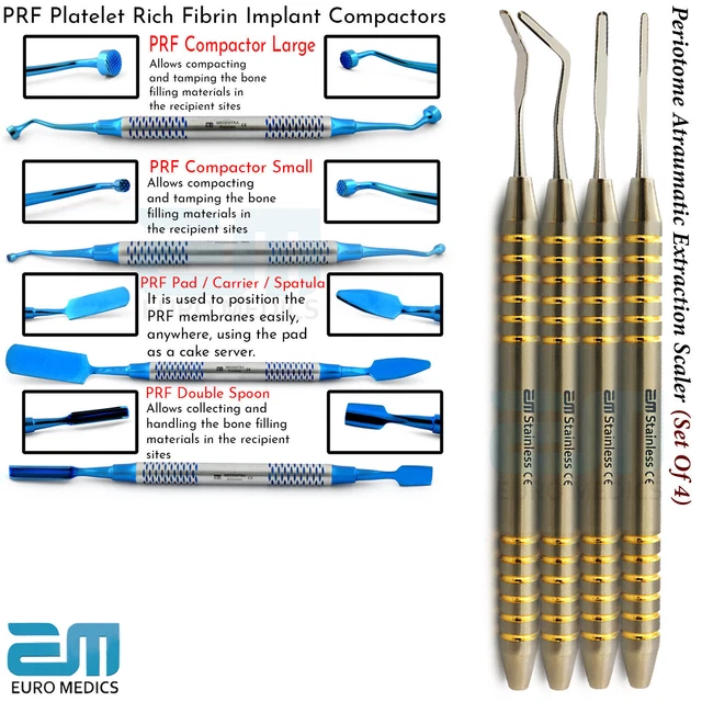PRF IMPLANT COMPACTORS Ligament Periotome Tooth Extraction Atraumatic Scalers CE £69.25 ...