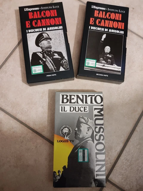 I DISCORSI DI MUSSOLINI 1'e 2 parte VHS, istituto luce/Benito il duce ...