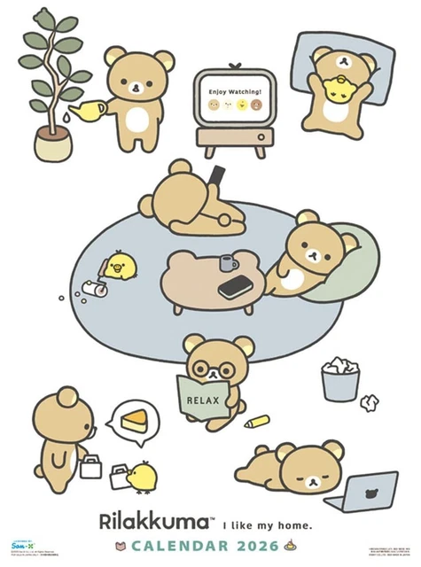 RILAKKUMA CALENDARIO DA parete 2026 ENSKY CL-086 B3 14,3x 20,3 pollici ...