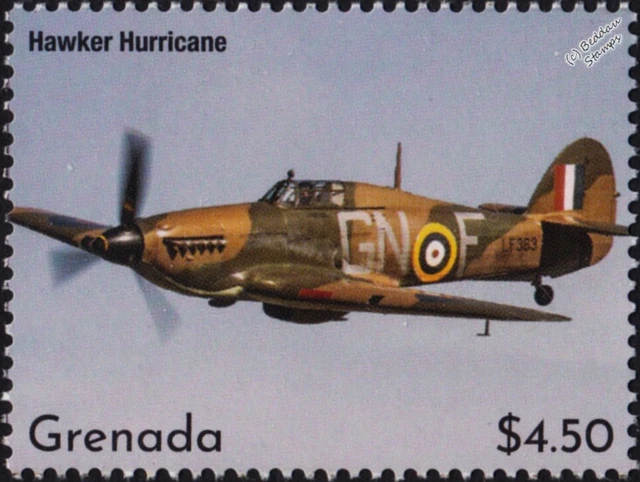 WWII BBMF RAF Hawker HURRICANE Mk.IIc Fighter Aircraft Stamp (2022 ...