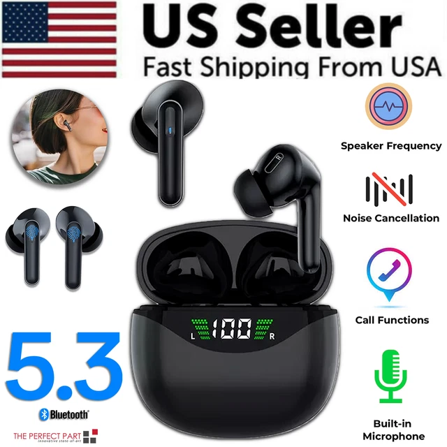BLUETOOTH EARBUDS HEADSET 5.3 Wireless Noise Cancelling TWS Trucker ...
