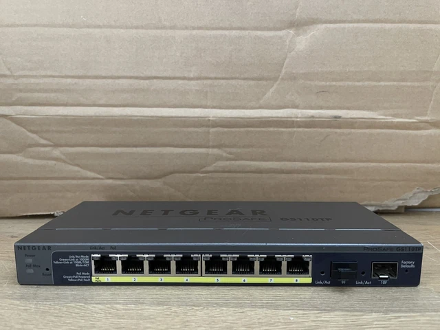 NETGEAR GS110TP V1H1 with No PSU GS110TP Gigabit Switch with PoE ...