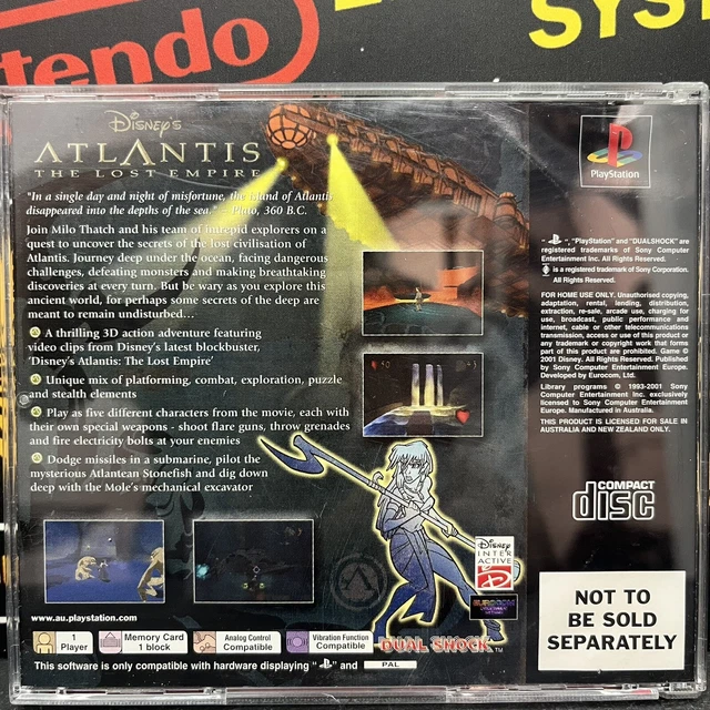 DISNEY’S ATLANTIS: THE Lost Empire W.Manual Playstation PS1 PAL TESTED ...