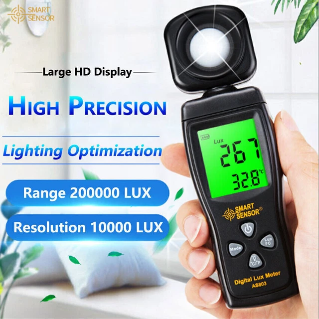 AS803 0-200000 LUX Digital Lux Meter Luminometer Photometer Luxmeter ...