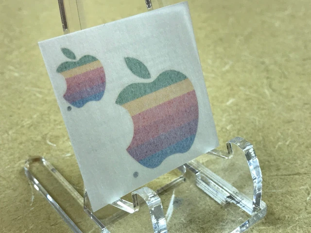 RARE TEMPORARY TATTOO with Apple Computer colorful rainbow logo ...