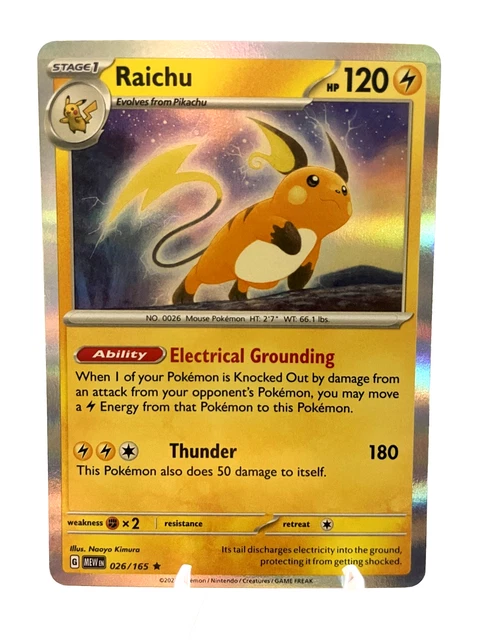 RAICHU 026/165 HOLO Rare NM Scarlet & Violet 151 Pokémon TCG $2.00 ...