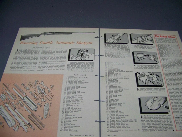 BROWNING 12-GA DOUBLE Automatic Shotgun..history/Exploded View..rare ...