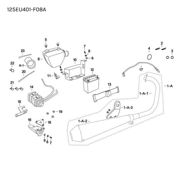 MUTT FSR 125 EU5 2021 - 2025 Battery Bracket for Exhaust ref no.10 £14. ...