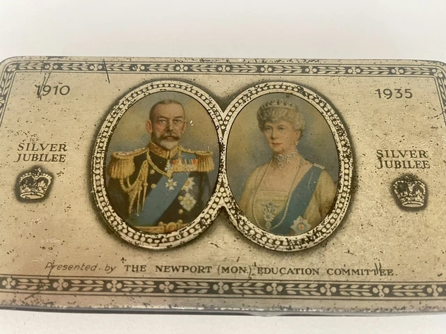 KING GEORGE V & Queen Mary Silver Jubilee Rowntree Tin - 1910-1935 NEWPORT EUR 25,76 - PicClick IT