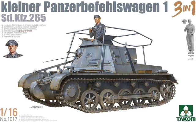 TAKOM 1/16 SCALE German Sd.Kfz.265 Panzer I Command Tank 3-in-1 Plastic ...
