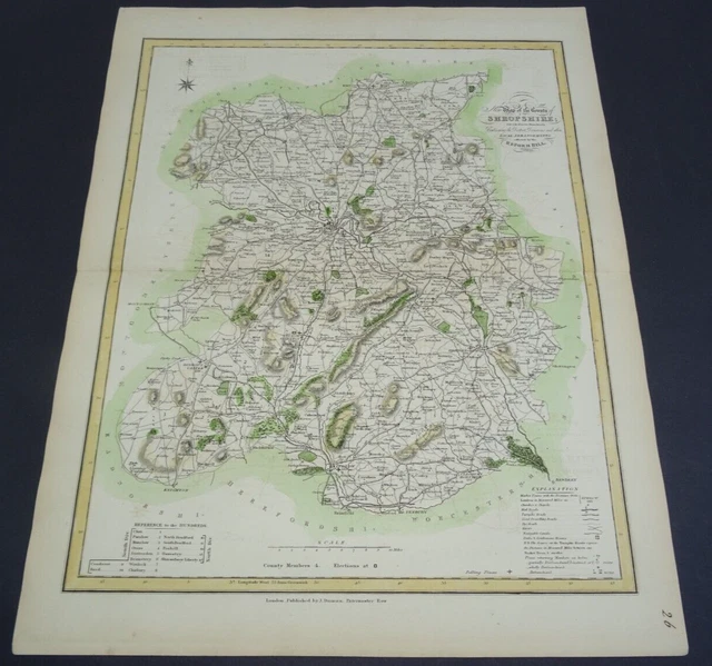 ANTIQUE MAP OF Shropshire by James Duncan 1833 £45.00 - PicClick UK