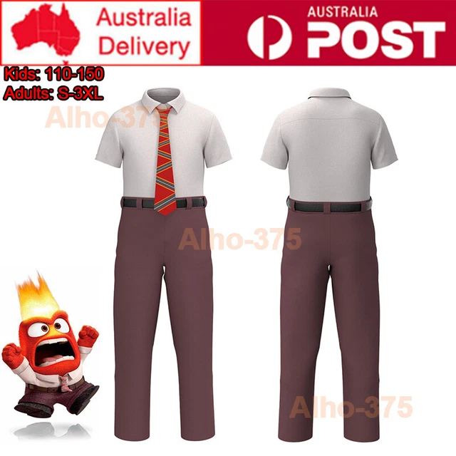 ADULTS KIDS INSIDE Out 2 Anger Cosplay Costume Book Week Party Fancy ...