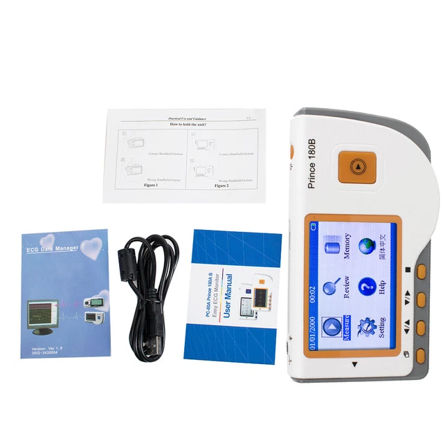 CAREJOY HANDHELD PORTABLE Medical 180B ECG EKG Monitor ...