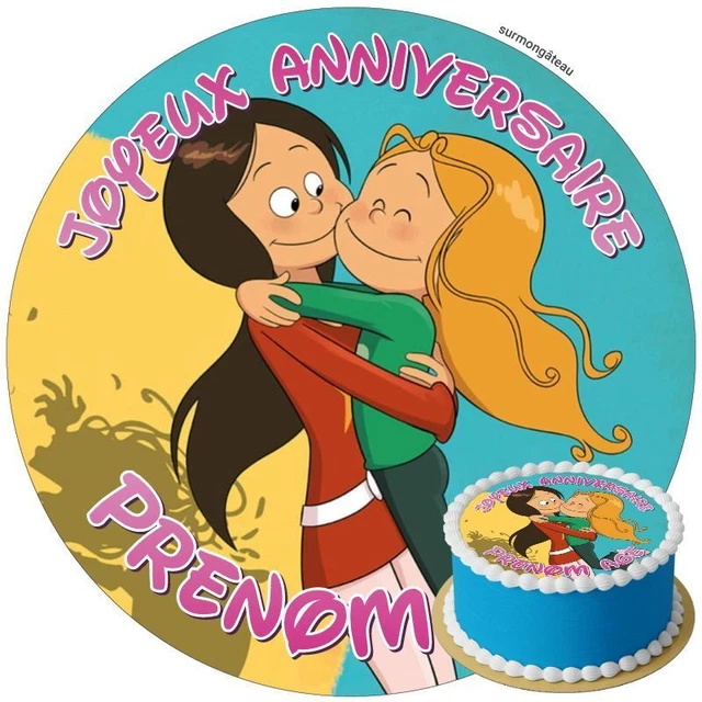 LES SISTERS DÉCORATION de gâteau comestible disque Azyme Sucre ...